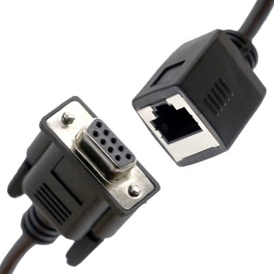 DB9 Female RS232 Serial To RJ45 Female Socket Cable